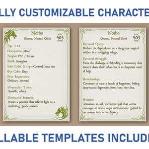Dnd NPC Cards Digital Download, Printable Dnd NPC Cards Bundle ...
