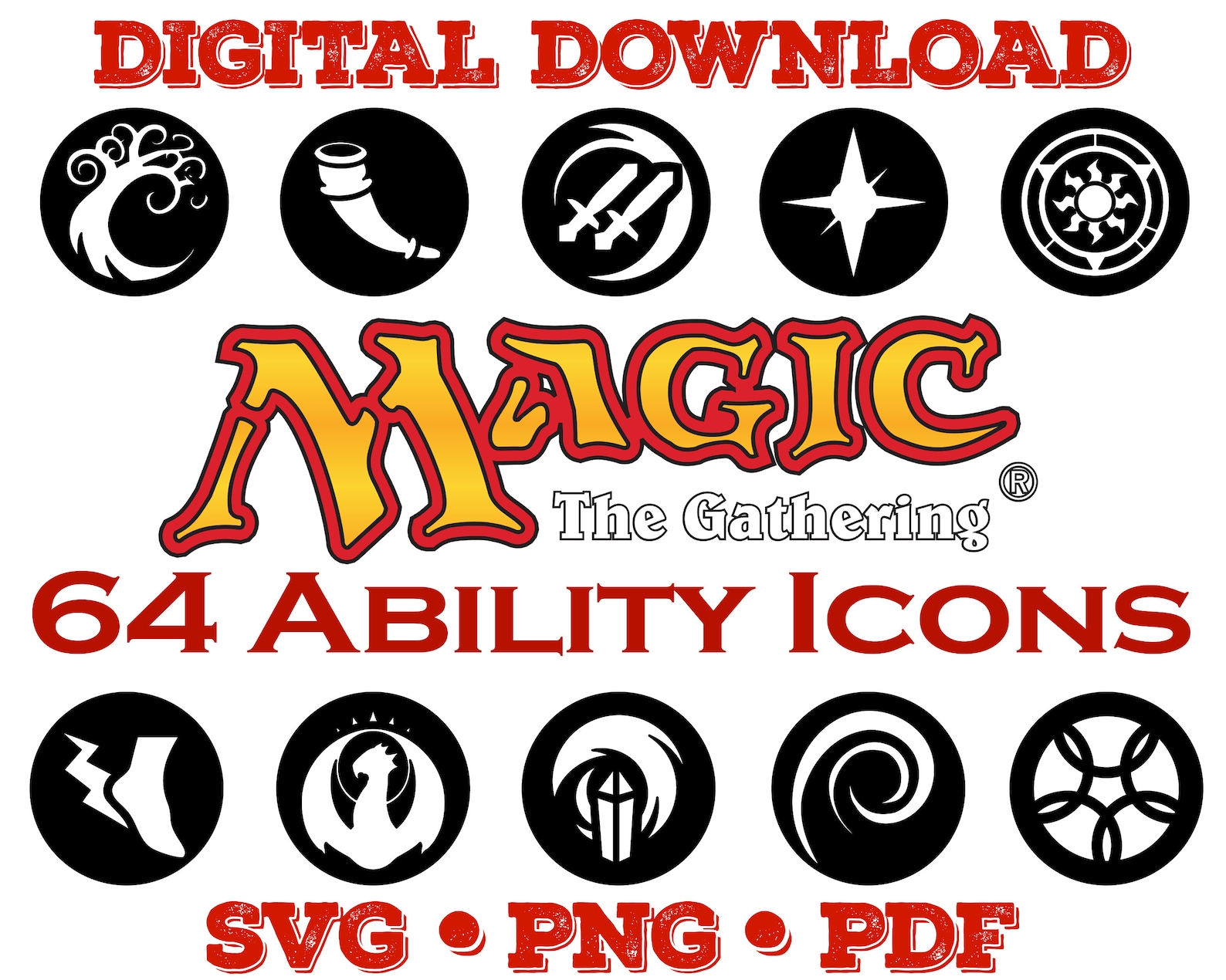 Magic the Gathering Ability Symbols Icons SVG Svg Png Pdf - Etsy