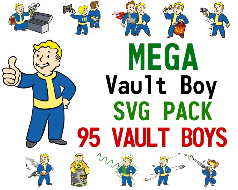 95 Fallout VAULT BOY Designs Pack SVG Vault Dweller - Etsy.de