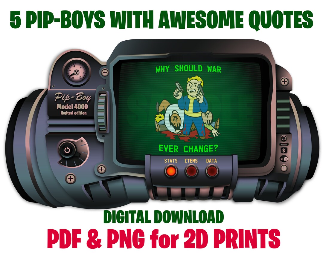 Fallout Pip-boy Design With Quotes and Perk Image - Etsy