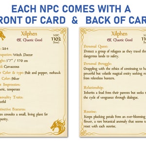 Dnd NPC Cards Digital Download, Printable Dnd NPC Cards Bundle ...