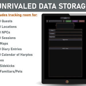 Digital Dnd Campaign Tracker, Dungeons and Dragons 5e Player Notebook ...