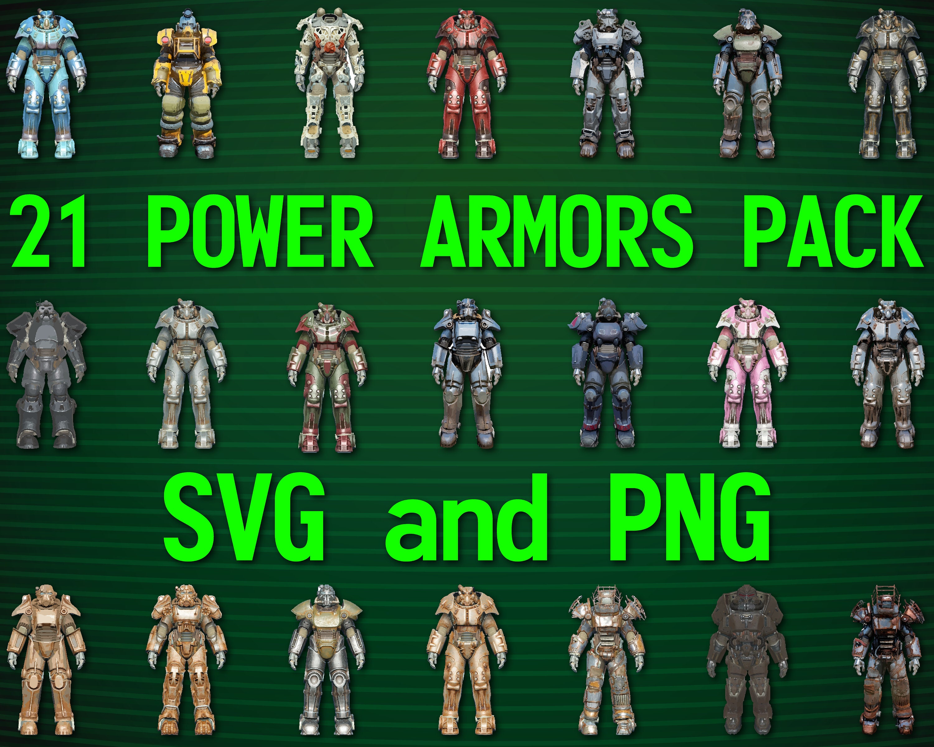 Fallout Power Armor Pack 21 Power Armors SVG PNG Vector - Etsy