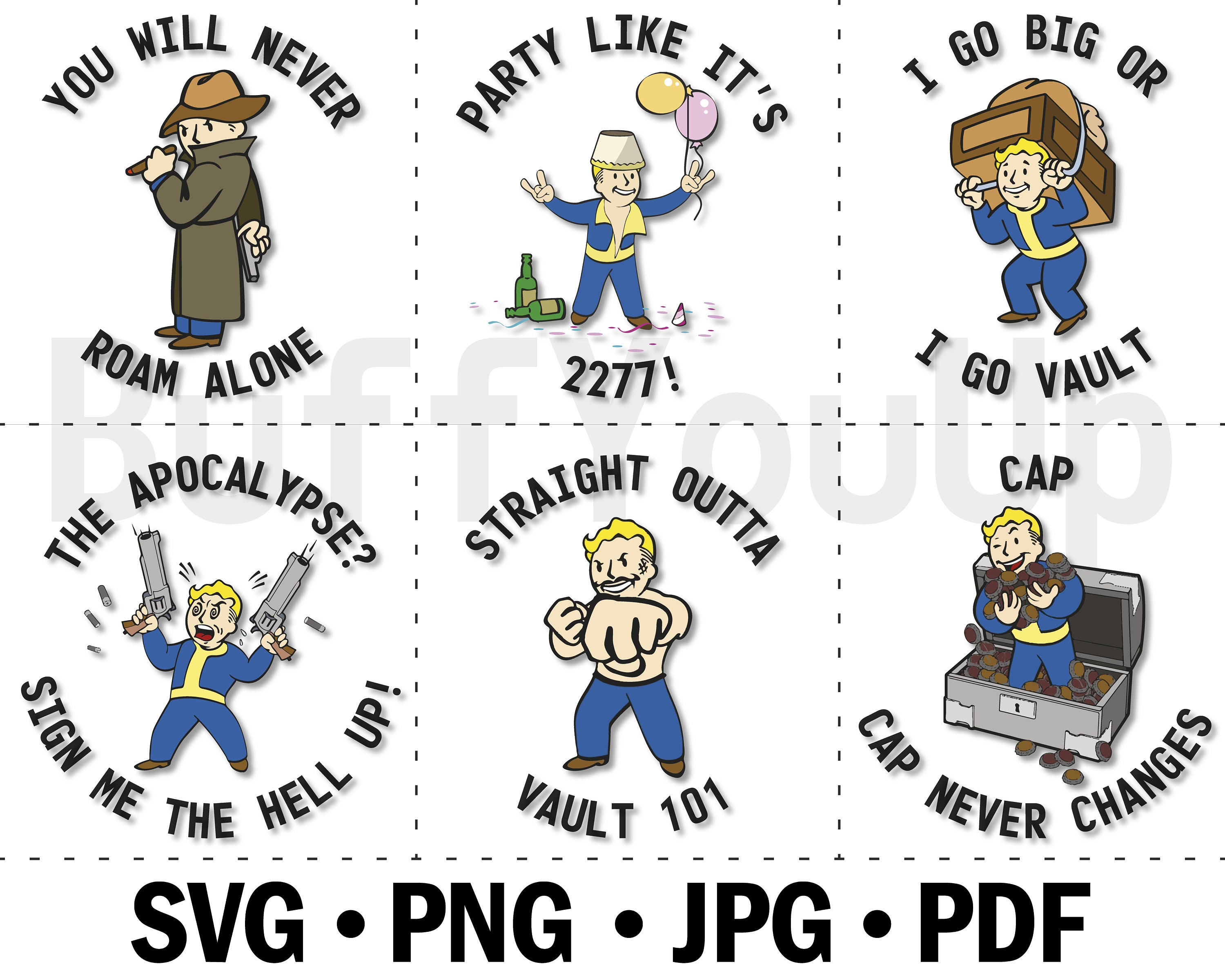 Fallout VAULT BOY Meme Pack svg png pdf jpg Digitaler - Etsy.de