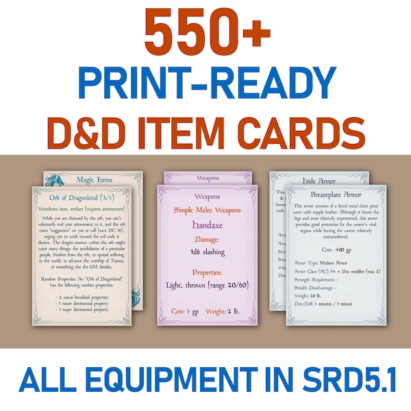 Dnd Item Cards - Etsy
