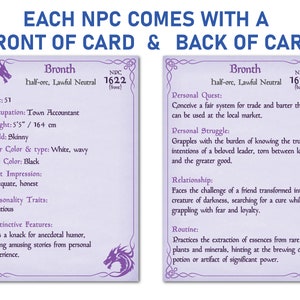 Dnd NPC Cards Digital Download, Printable Dnd NPC Cards Bundle ...