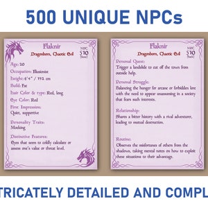 Dnd NPC Cards Digital Download, Printable Dnd NPC Cards Bundle ...