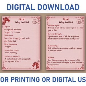 Dnd NPC Cards Digital Download, Printable Dnd NPC Cards Bundle ...