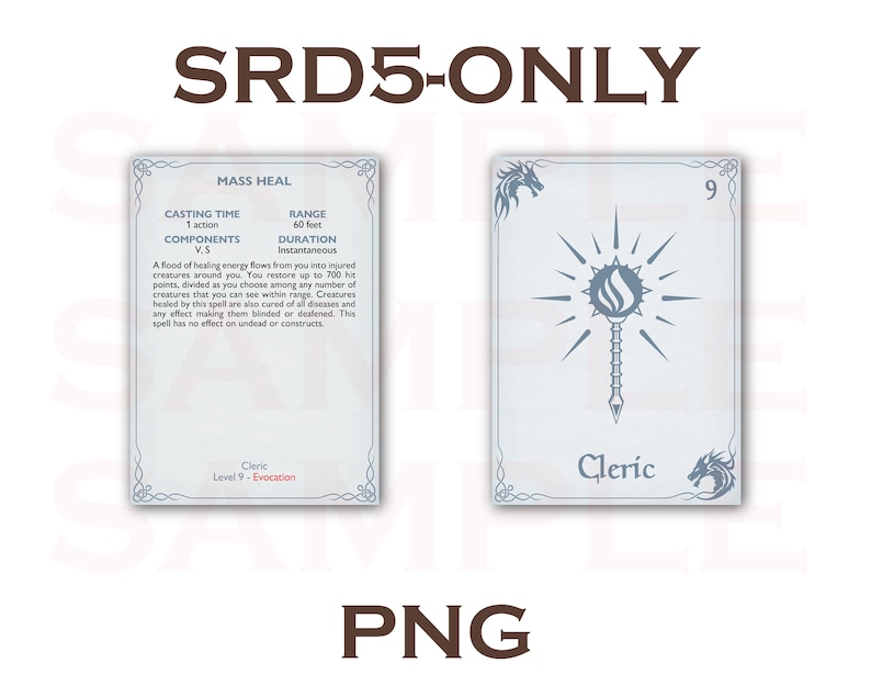 Dnd Spell Cards Digital Download Printable Dnd Spellbook - Etsy