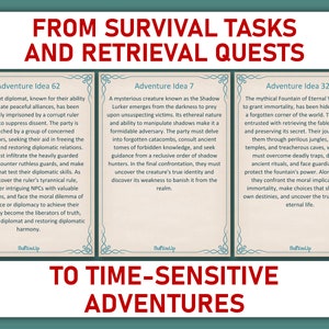 Dnd Adventure Ideas Digital Download, Printable Dnd Quest Cards Bundle ...