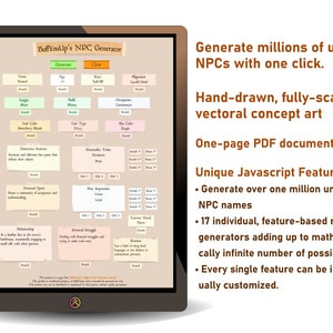 Dnd 5e Random Generator: NPC, Monster, Quest Ideas (digital PDF) - Etsy