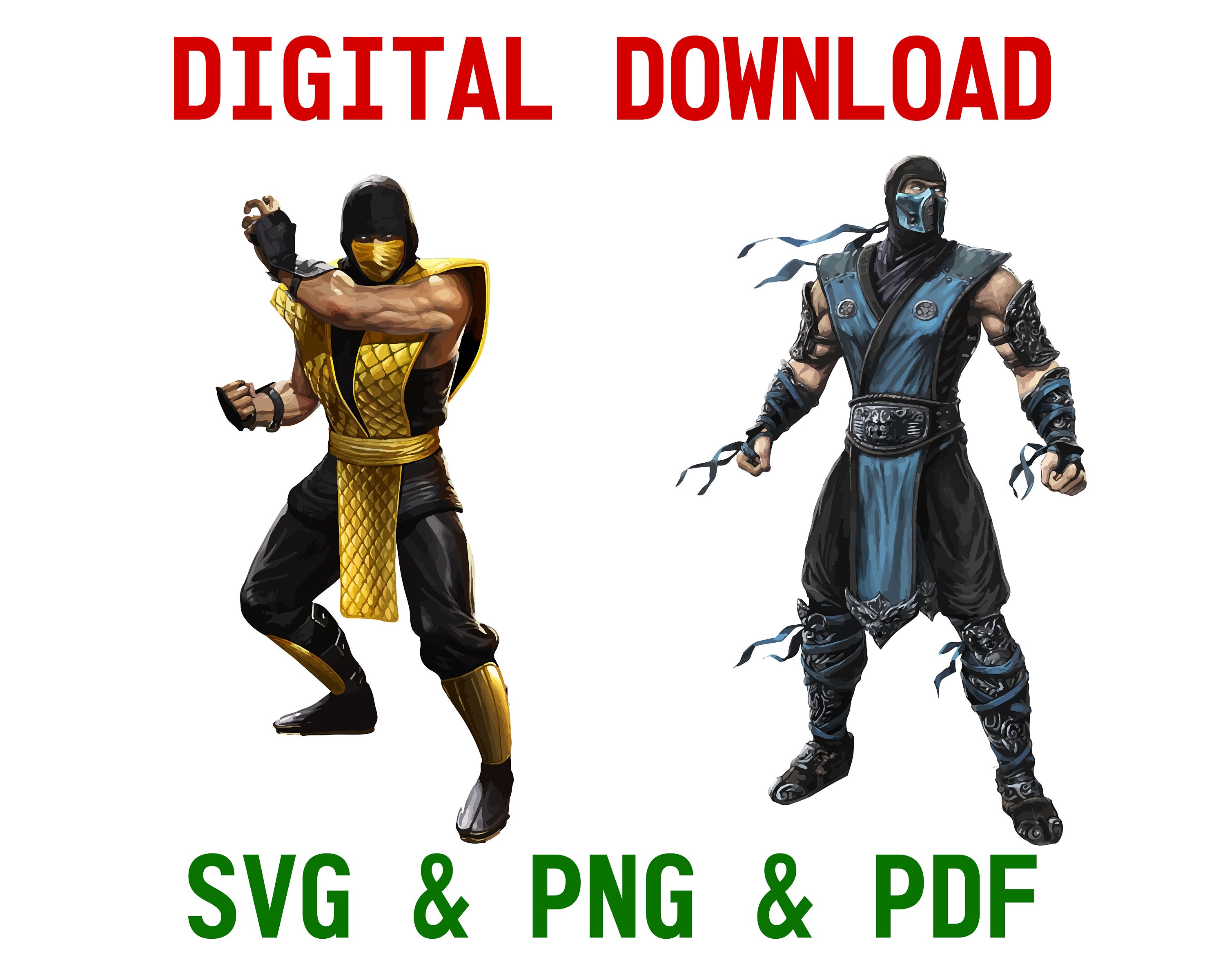 SCORPION SUB-ZERO Svg Png Pdf Mortal Kombat Character - Etsy
