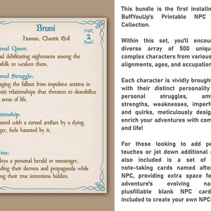 Dnd NPC Cards Digital Download, Printable Dnd NPC Cards Bundle ...