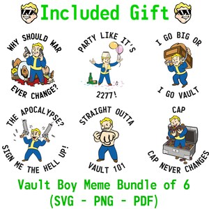 95 Fallout VAULT BOY Designs Pack SVG Vault Dweller Digital Download ...