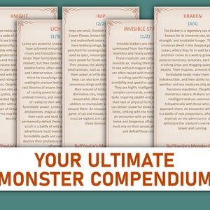 Printable Dnd Monster Cards Bundle: SRD5.1 Collection (PDF) - Etsy