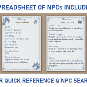 Dnd NPC Cards Digital Download, Printable Dnd NPC Cards Bundle ...
