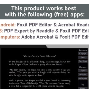 Digital Dnd Campaign Tracker, Dungeons and Dragons 5e Player Notebook ...
