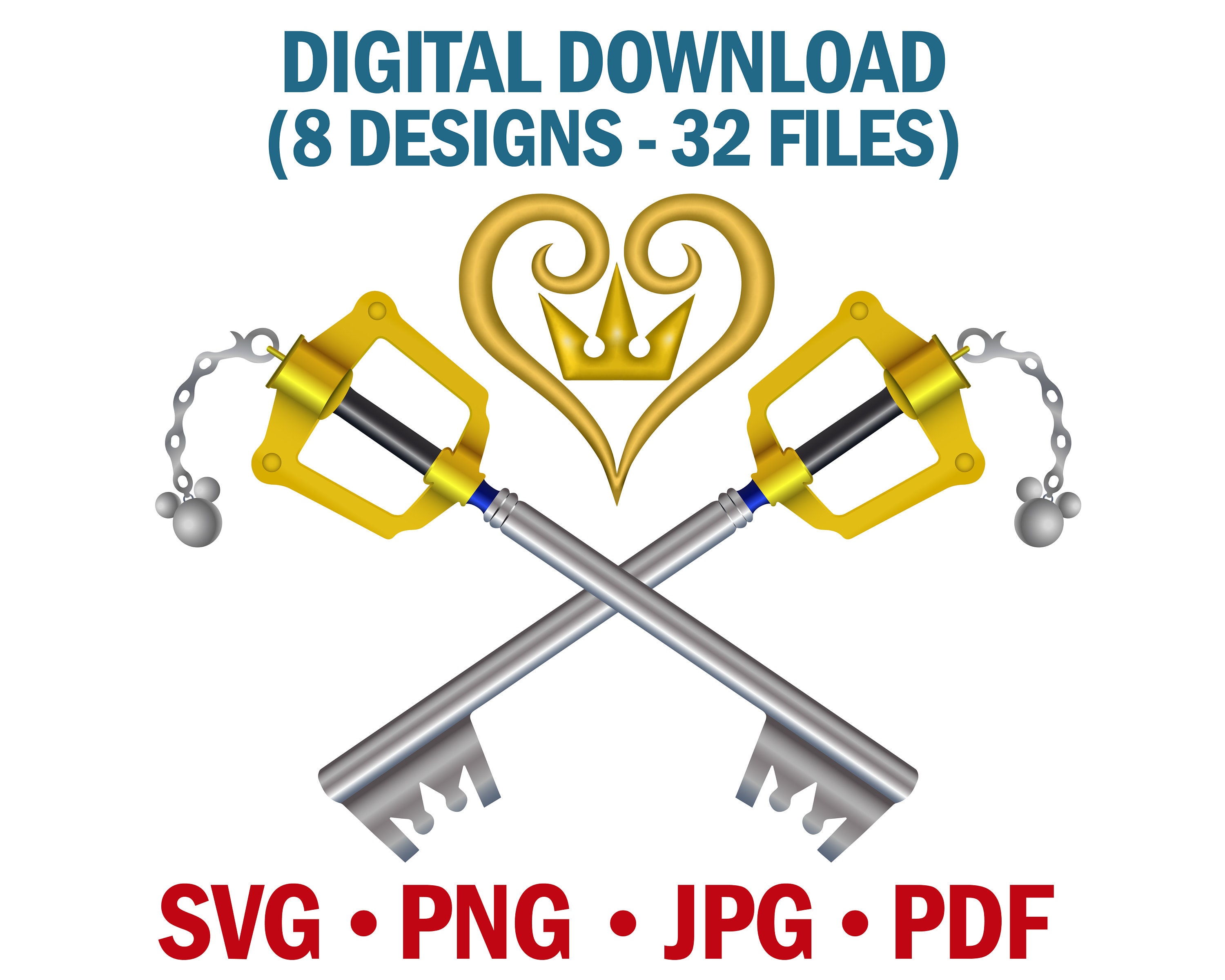 Kingdom Hearts Keyblade Svg Png Pdf Jpg Kingdom Hearts Logo - Etsy ...