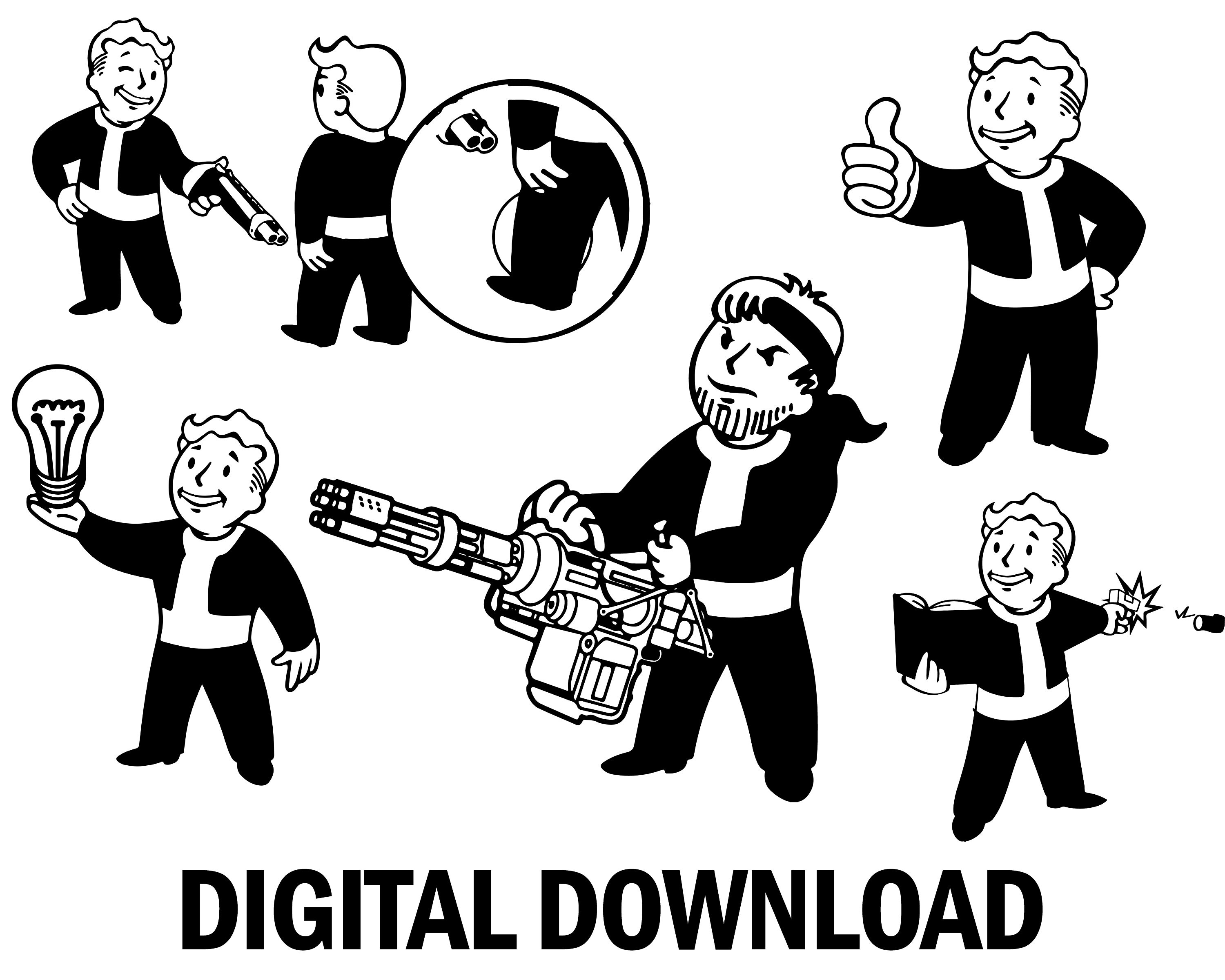Fallout VAULT BOY Bundle Svg Png Pdf Digital Download - Etsy
