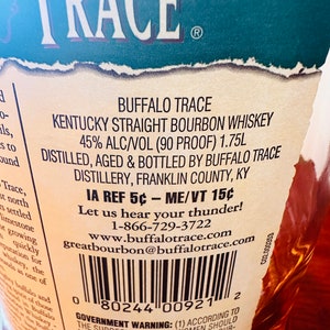 Buffalo Trace 1.75L Bourbon Whiskey Lamp - Etsy