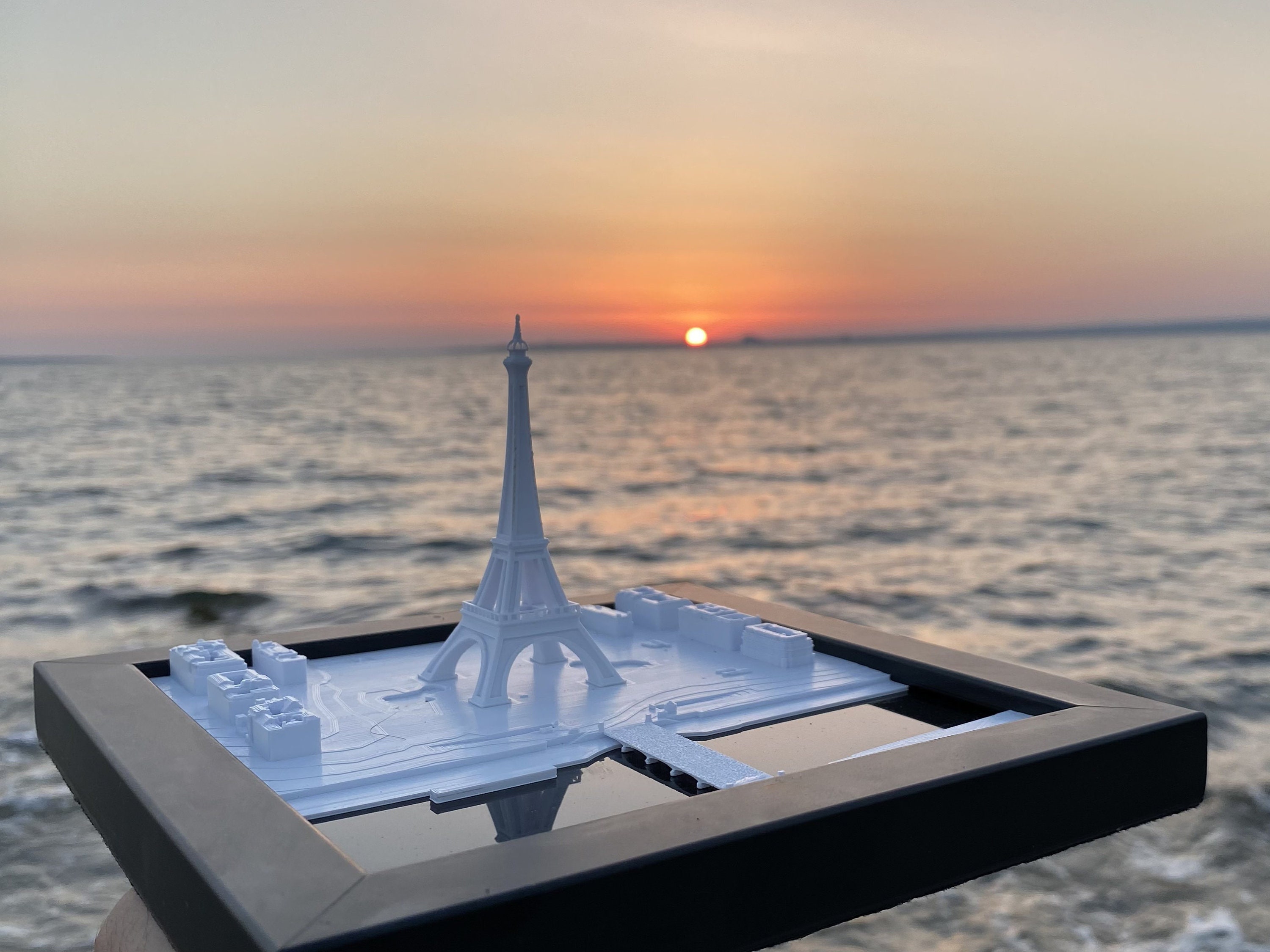 3D Printed Paris City Model – Framed Minimalist Sculpture - Etsy