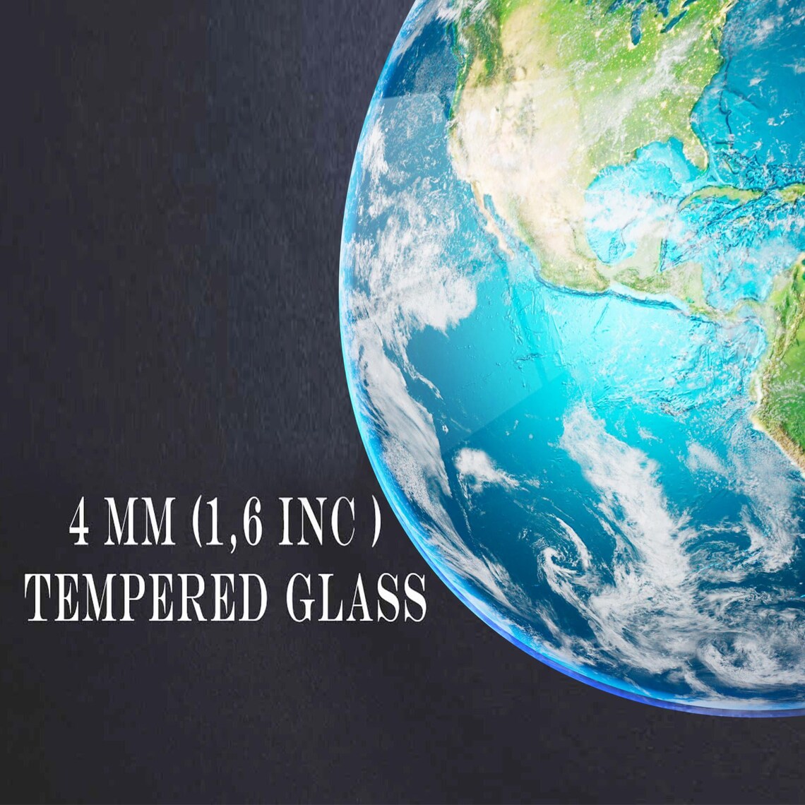 Tempered Glass Earth Wall Art: Modern Planet Globe Decor (28"x28") - Etsy
