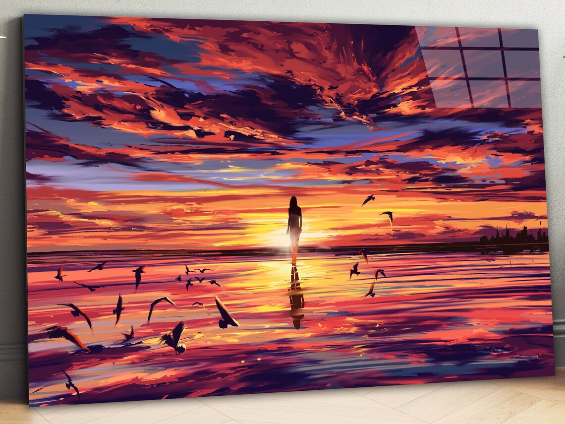 Tempered Glass Wall Art-home Decor-wall Hanging-extra Large - Etsy