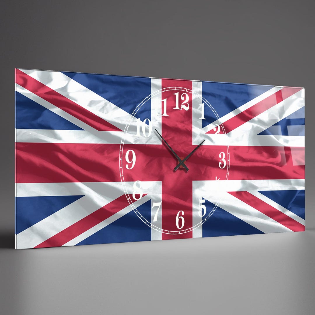 The British Flag Large Wall Clock, Modern Wall Clock, Unique Wall Clock ...