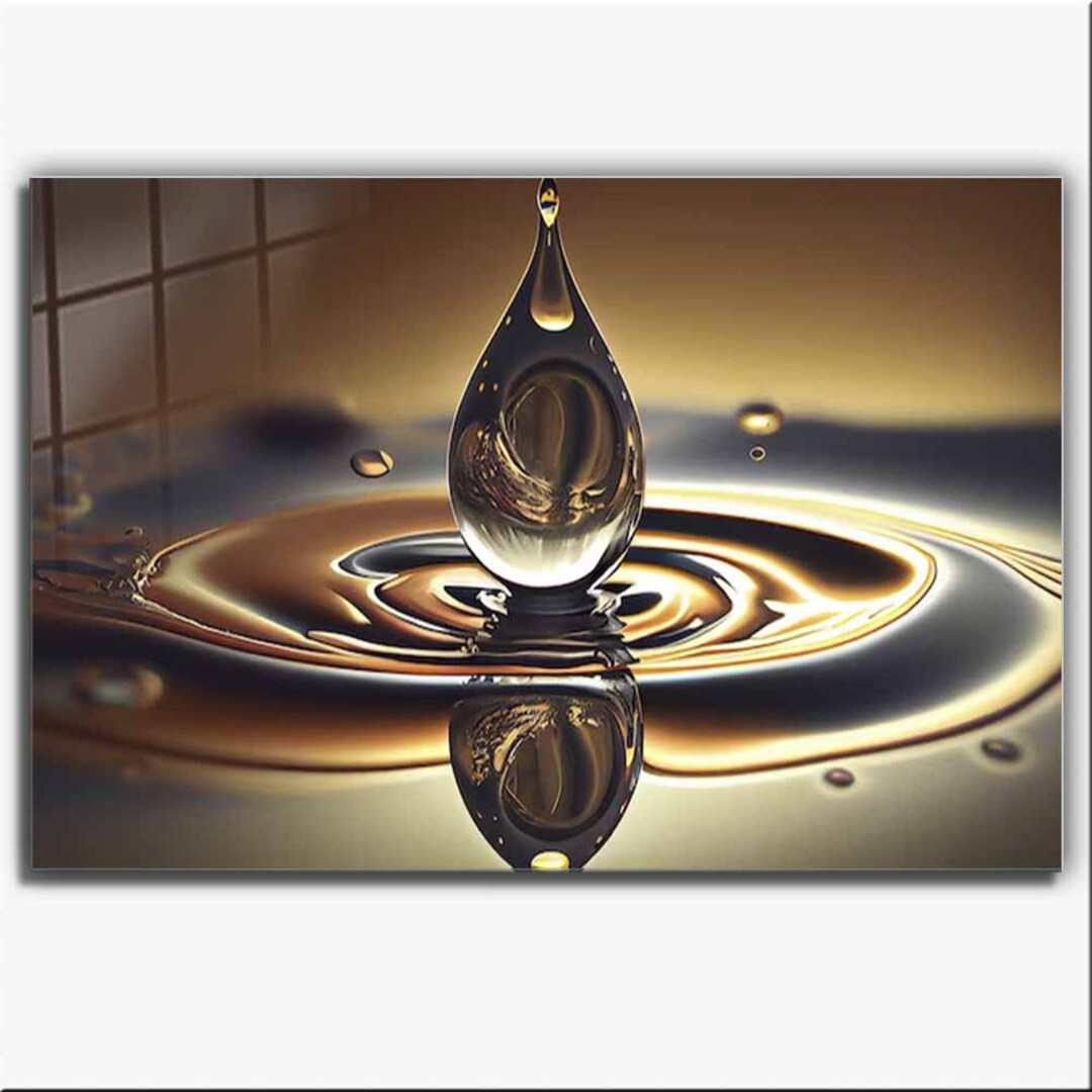 Tempered Glass Wall Art Abstract Water Drop,panoramic Wall Art,extra ...