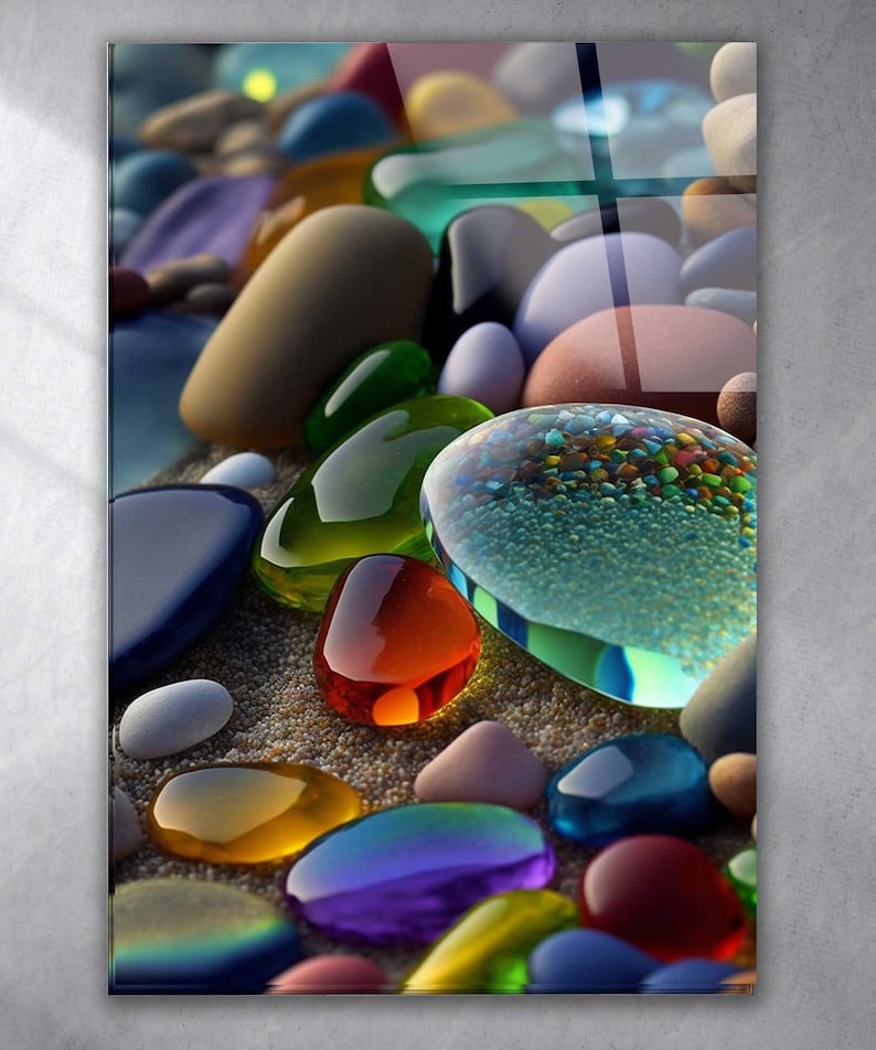 Colour Pebbles Tempered Glass Wall Art Abstract,panoramic Wall Art ...