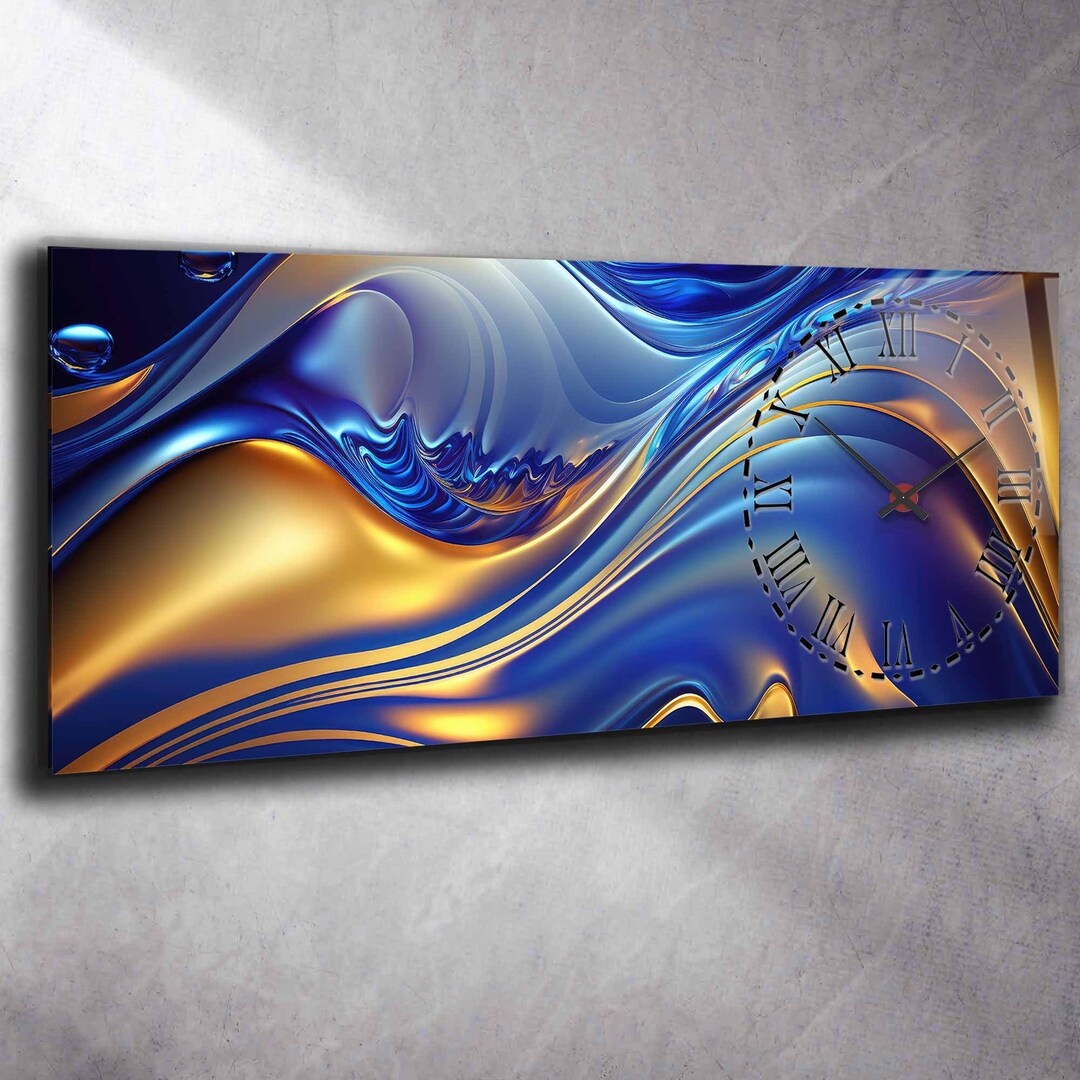 Tempered Glass Abstract Wall Clock Wall Art, Abstract Style Tempered ...