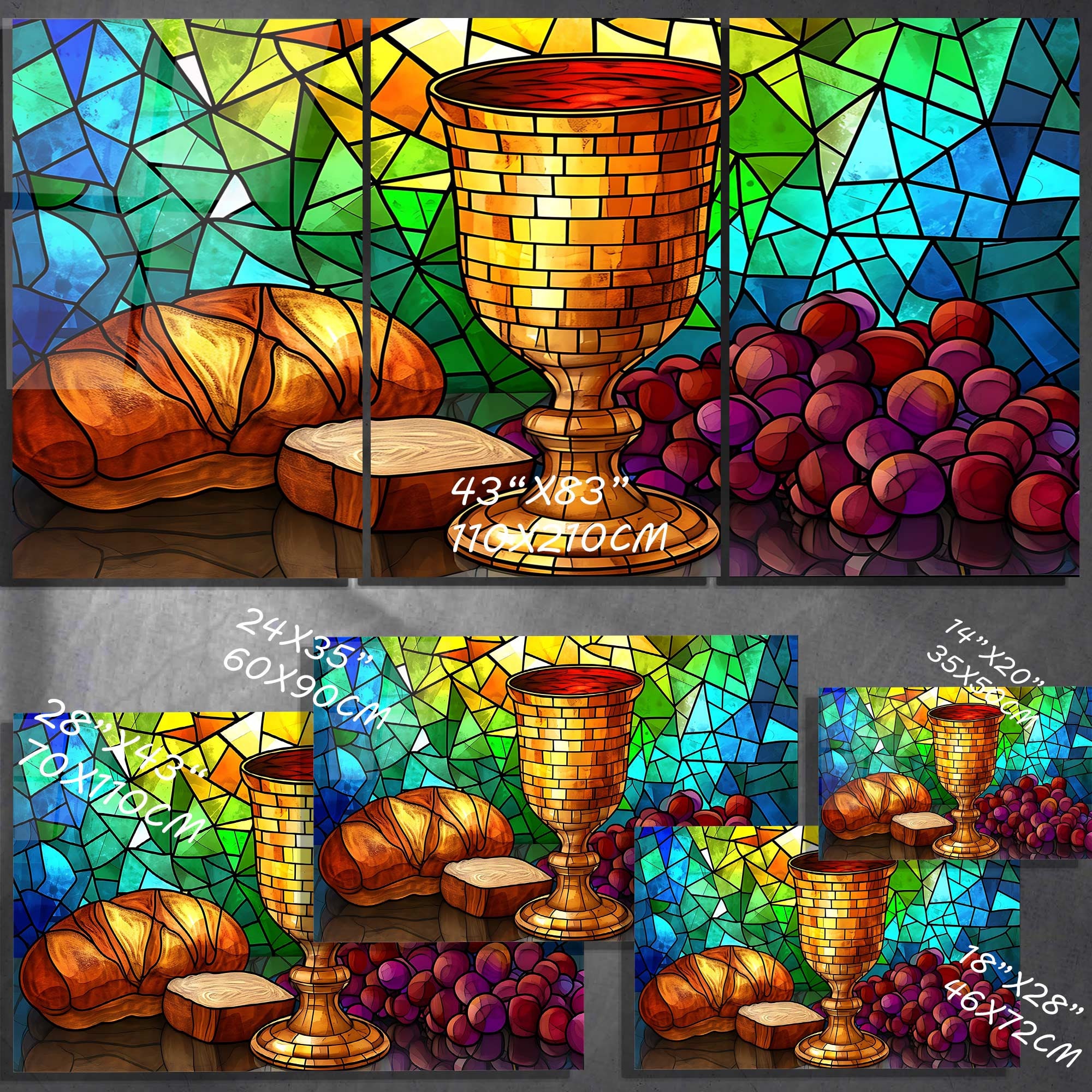 Stained Glass Painting Tempered Glass Wall Art, Stained Glass Window ...