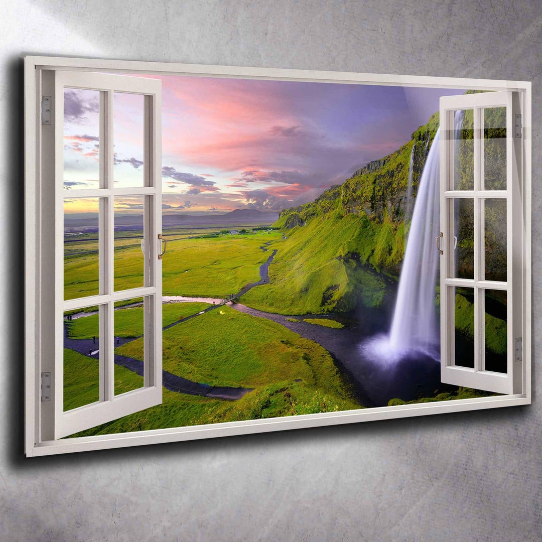 Tempered Glass Wall Art: Waterfall Landscape - Extra Large, Panoramic ...