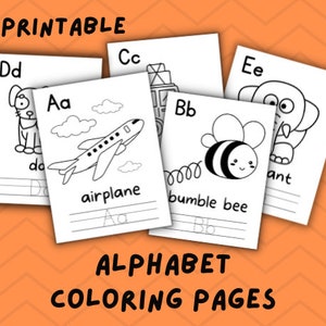 Printable Kids Alphabet Coloring Pages for Fun and Education, Instant ...