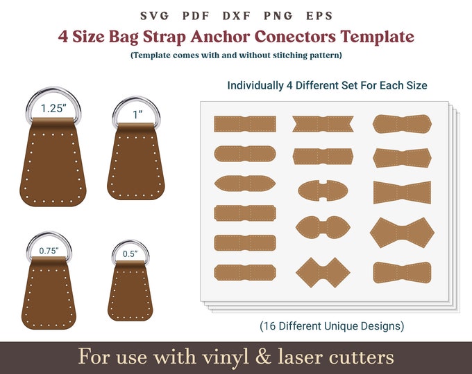 Strap Connector Tab SVG. Bag Strap Anchors SVG. Webbing Bag Connectors ...