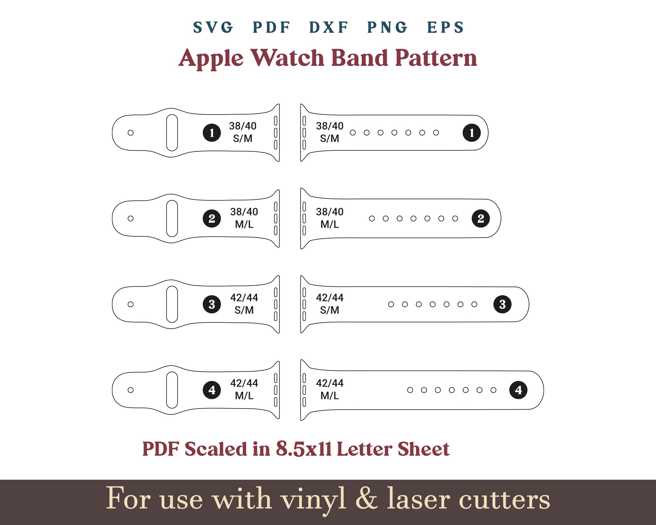 Apple Watch Band SVG Template, Iwatch Band Svg, Watch Band Jig PNG ...