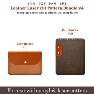 Leather Svg Cut File Bundle, Leather Laser Wallet Svg, Minimalist Card ...