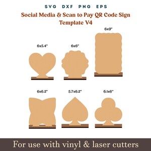 Qr Code Social Media Sign Svg, Scan to Pay Acrylic Wooden Display Stand ...