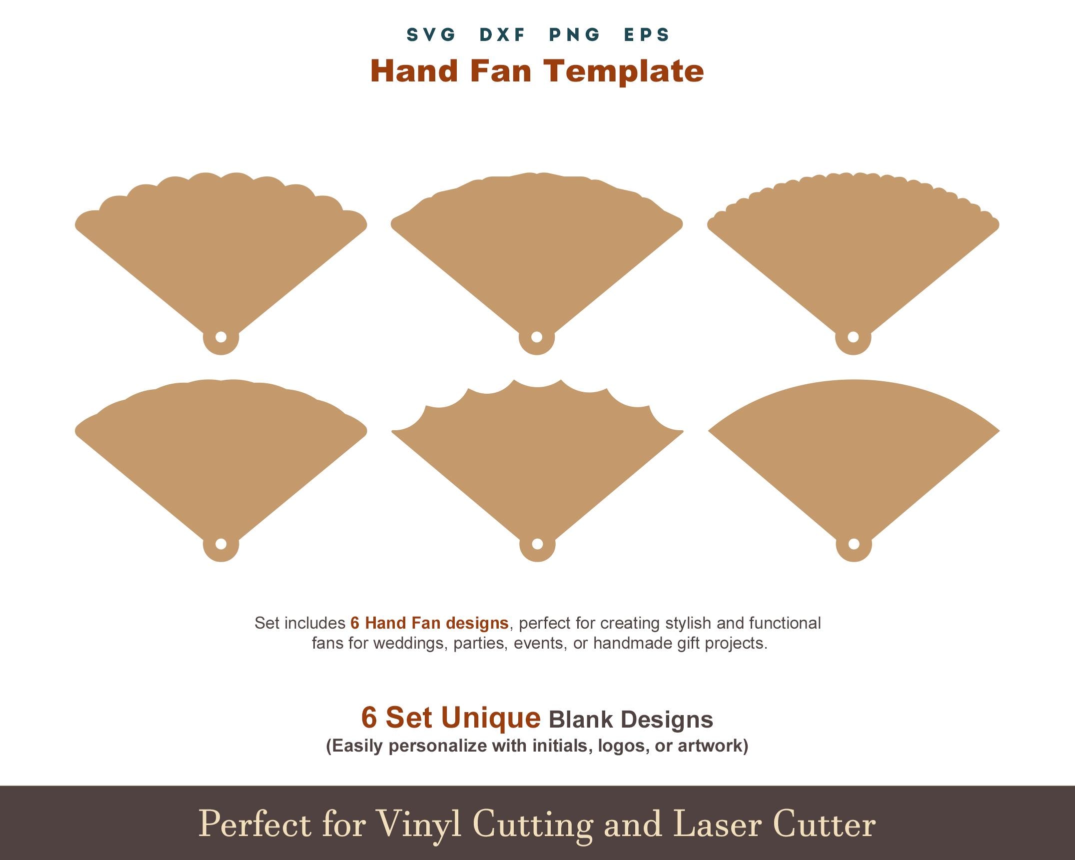 Hand Fan Template SVG, Wedding Fan Svg Pattern, Church Fan Svg, Paddle ...