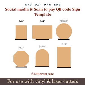 Scan to Pay Sign SVG, Social Media QR Code Sign Template, Acrylic ...