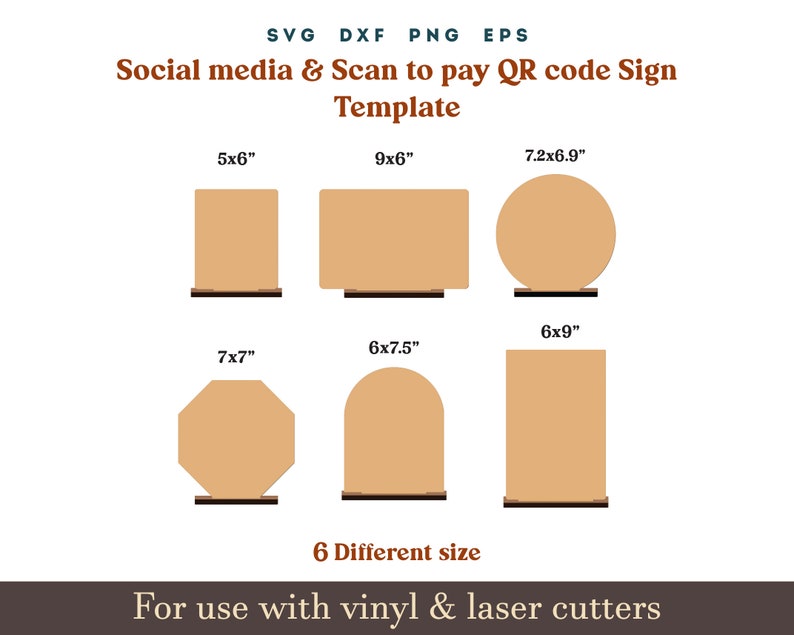 Scan to Pay Sign SVG, Social Media QR Code Sign Template, Acrylic ...