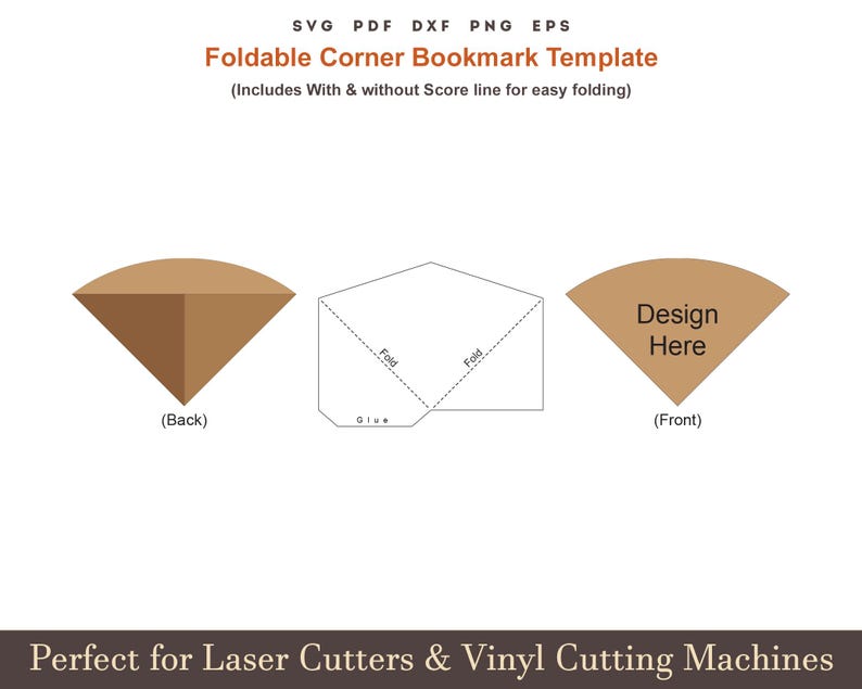 Bookmark Svg, Foldable Corner Bookmarks Template Svg, PDF Printable ...
