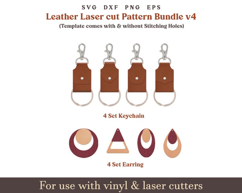 Leather Svg Cut File Bundle, Leather Laser Wallet Svg, Minimalist Card ...