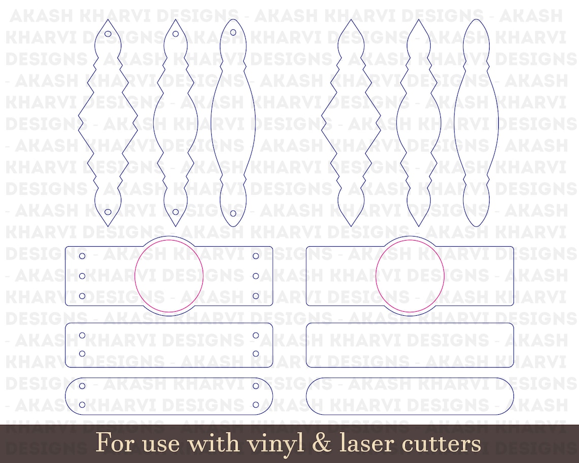 Simple Plain Leather Bracelet Template SVG Bracelet SVG Cuff - Etsy