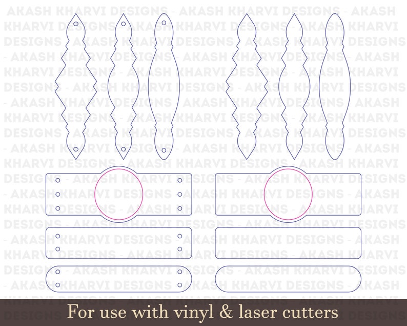 Simple Plain Leather Bracelet Template SVG Bracelet SVG Cuff - Etsy