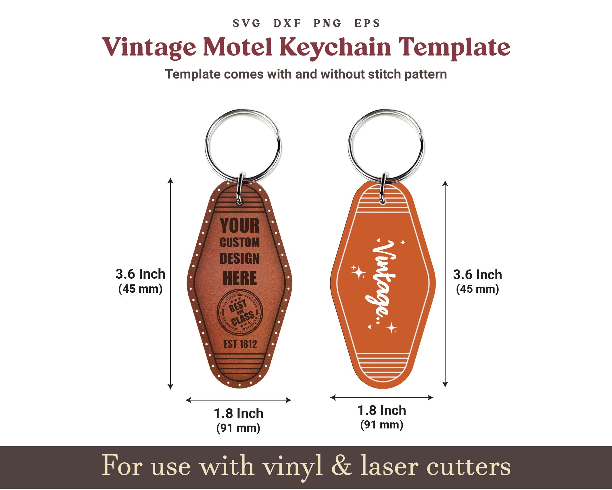 Vintage Motel Keychain Svg Template, Retro Motel Keychain Svg, Hotel ...