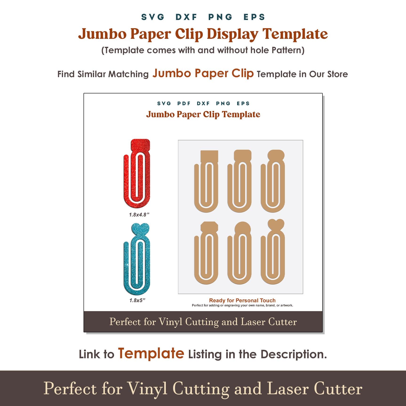 Jumbo Paper Clip Display Svg Template, Paper Clip Display Card Svg ...