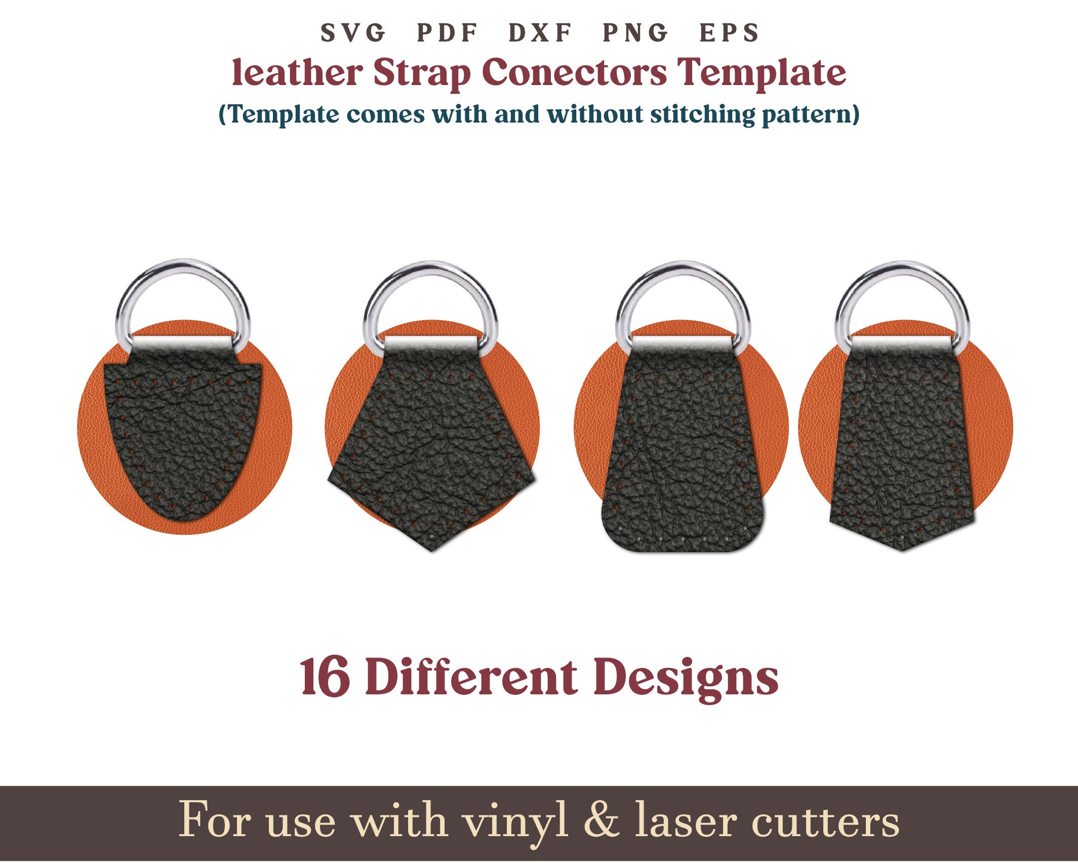 Bag Strap Connector SVG PDF Template, Bag Strap Anchor, Handbag Clasp ...