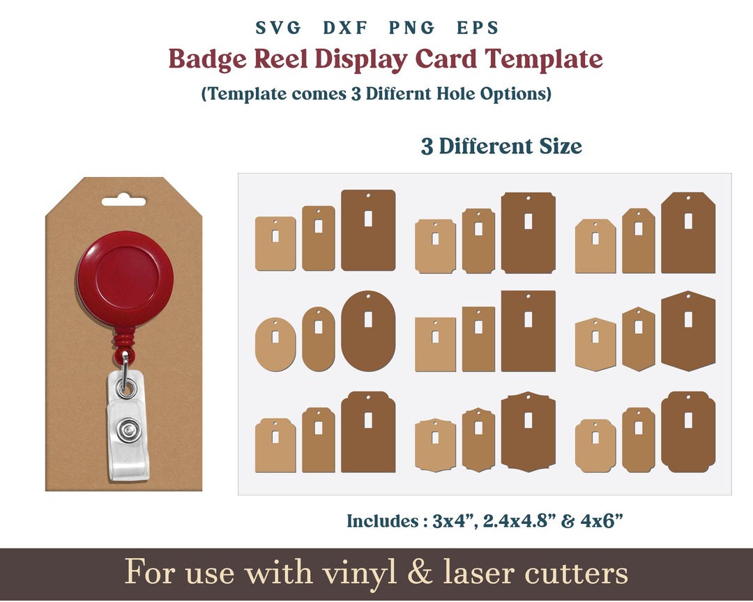 Badge Reel Card Svg, Badge Reel Display Card Template, Badge Reel ...