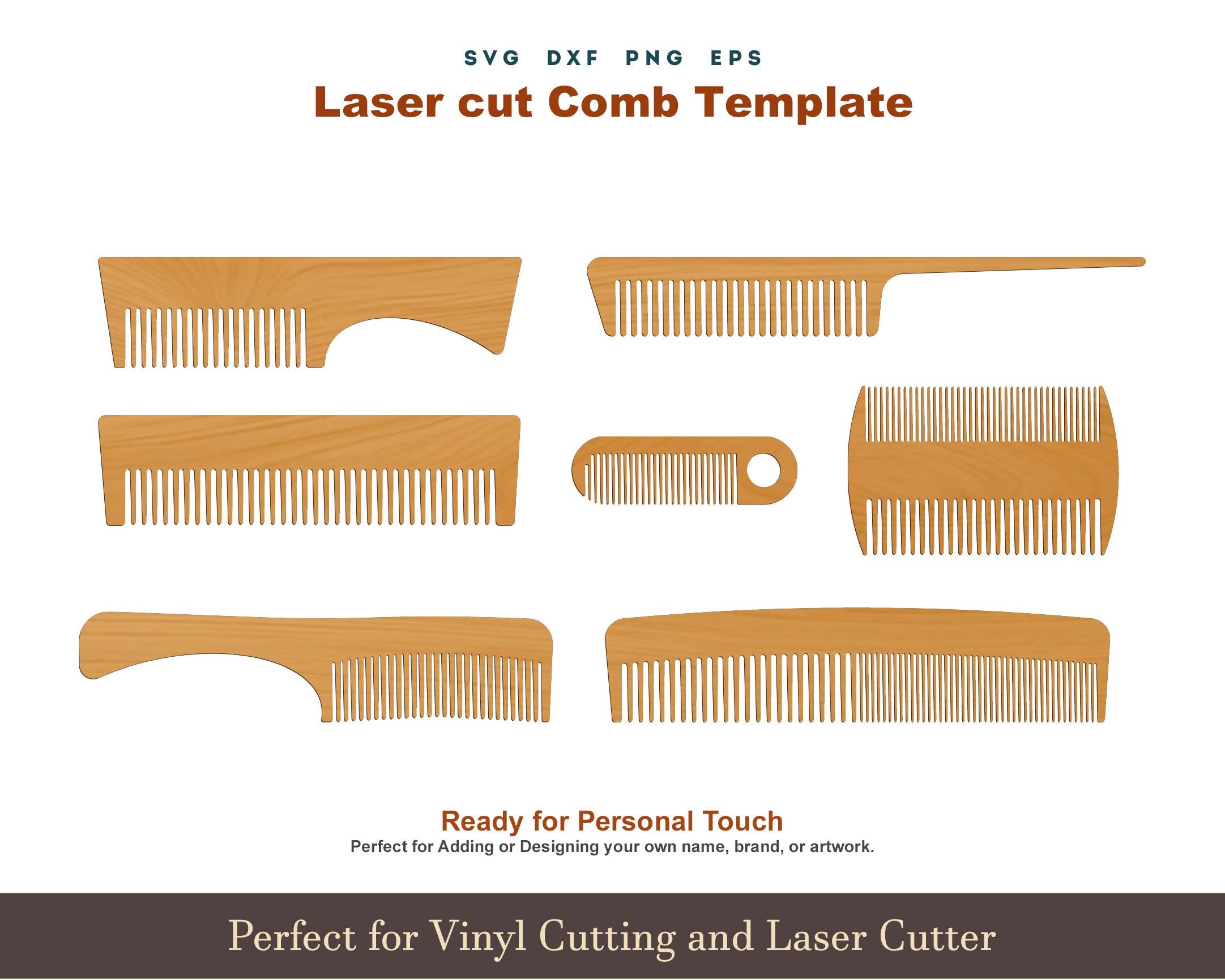 Comb Template SVG Template, Wooden Beard Comb SVG Bundle, Laser Cut ...